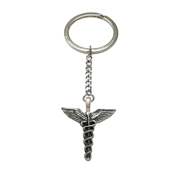 Kiola Designs | Accessories | Textured Medical Symbol Caduceus Pendant ...